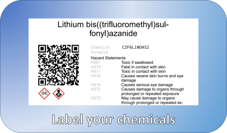 Create labels for your chemicals - Batalyse